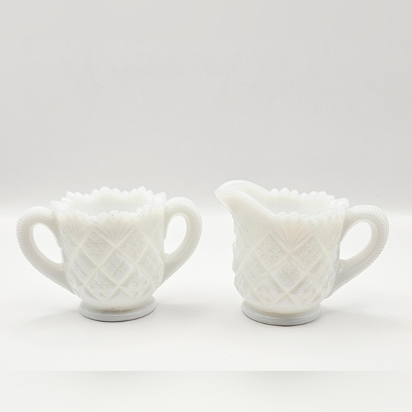 Milk Glass Creamer And Sugar
